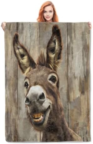 Amazon.com: HommomH 50"x60" Donkey Blanket Animal Selfie Blankets Soft ...
