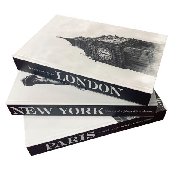 Amb Creativitat Fashion Decorative Books London NewYork Paris Set of 3 ...