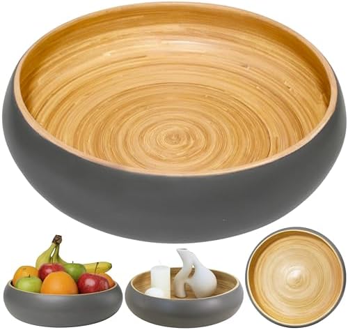 Amazon.com: HomeVie Grey Bamboo Bread Basket for Serving - 12-Inch ...