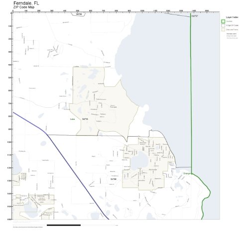 ZIP Code Wall Map of Ferndale, FL ZIP Code Map Laminated: Amazon.com ...