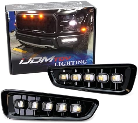 Amazon.com: iJDMTOY White/Amber Switchback LED DRL Fog Light Kit ...