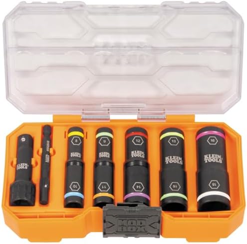 Klein Tools 65619 KNECT Flip-10 Metric Impact Socket Set, Deep Sockets ...