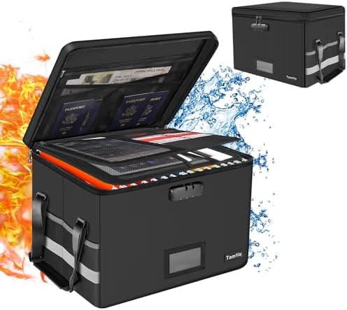 Amazon.com: Fireproof Document Box with Lock: Waterproof File Organizer ...