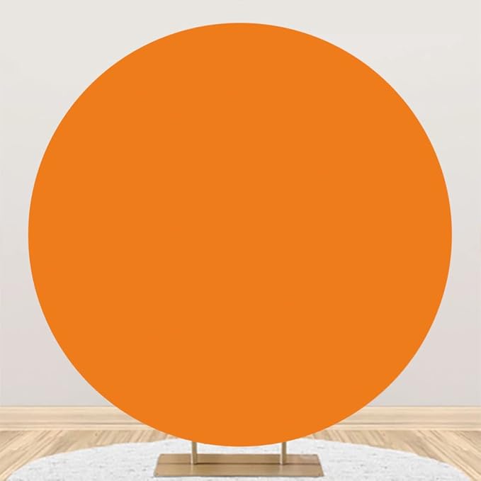 Amazon.com : Yeele 6.5x6.5ft Pure Orange Round Backdrop Cover Polyester ...