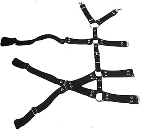 Amazon.com: Women's Leather Leg Harness Garter Belt Adjustable Waist ...