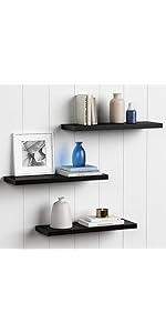 Amazon.com: White Floating Shelves 24 inches Long Set of 3, 24 x 8 Inch ...