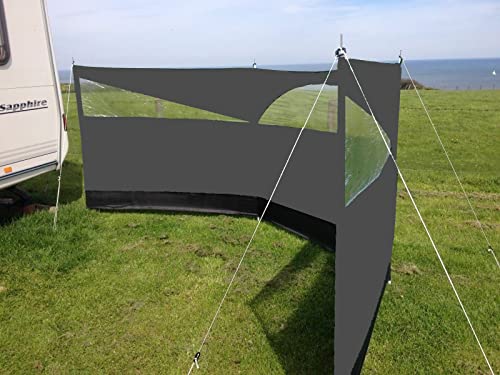 HSS Wind Screen Grey Windbreaker Blocker 150 x 500cm Camping Beach Wind ...