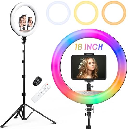 Ring Light 18 Inch 42W LED Ringlight Kit with Tripod Stand with Phone ...