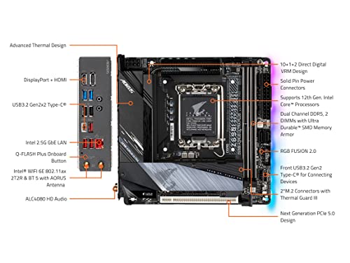 GIGABYTE Z690I AORUS Ultra Plus (LGA 1700/ Intel Z690/ Mini-ITX/ DDR5 ...