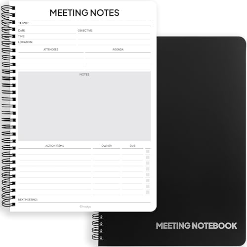 Amazon.com : Meeting Notebook For Work With Action Items 10x7" Durable ...