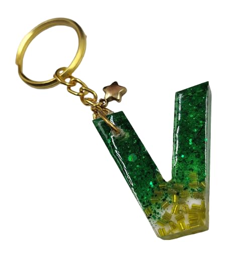 V Resin Alphabet letter keychain for Boys & Girls | Resin Key chain for ...