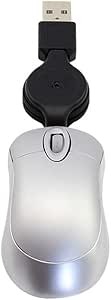 Mini Wired Mouse, Small Retractable Travel USB Optical Mouse for Kids ...