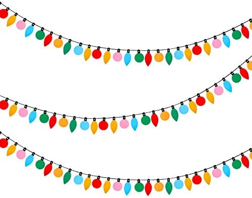 Amazon.com: 3 Pieces Christmas Felt Banners Felt Light Garlands ...