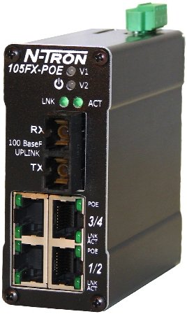 Amazon.com: N-tron Ethernet Switch w/ PoE Capabilty 105FX-SC-POE