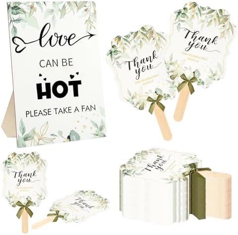 Amazon.com: Fumete 51 Pcs Wedding Fans for Guests Including Acrylic ...