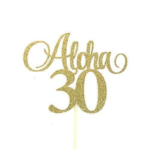Amazon.com: Aloha 30 Topper, Hello 30 Cake Topper, Tropical 30th ...