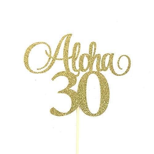 Amazon.com: Aloha 30 Topper, Hello 30 Cake Topper, Tropical 30th ...