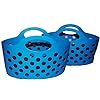 Amazon.com: Flexible Plastic Basket Totes 2 pack (Blue) : Home & Kitchen