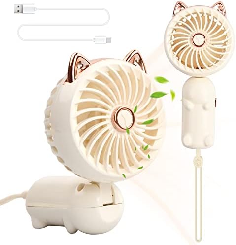 Pagezol Handheld Fan, Mini USB Fans, Rechargeable Battery Portable Fan ...