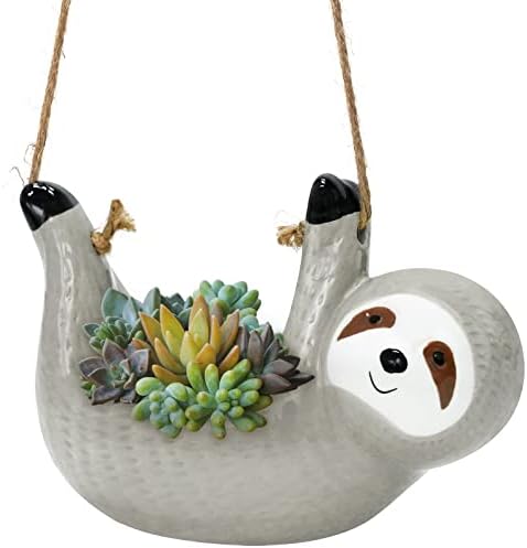 Amazon.com: MANOPAWS Macrame Plant Hanger Crochet Sloth Hanging Planter ...