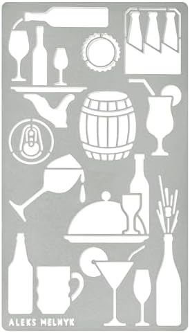 Amazon.com: Aleks Melnyk No.24 Metal Journal Stencil, Drink, Alcohol ...