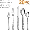 Amazon.com | HaWare Hammered Silverware Set, 20-Piece Stainless Steel ...