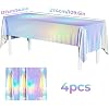 Amazon.com: NiHome Iridescent Plastic Tablecloths 4-Pack 54.8x109.6 ...