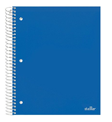 Stellar College Ruled Notebook, 5-Subject, 5 Poly Pocket Dividers, 8.5 ...