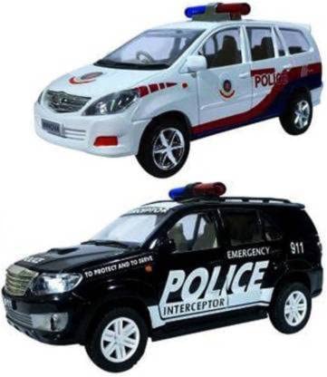 Vedanshi Combo Of Interceptor Police Car & Innova Police Cartoy, Kid ...