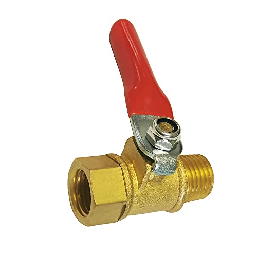 Pysrych 1/4 Inch Ball Valve NPT Air Compressor Brass Valve Female Male ...