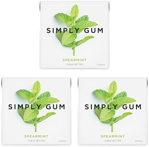 Amazon.com : Simply Gum | Spearmint | Plant- Based Chewing Gum | Pack ...