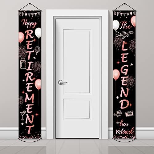Amazon.com: Happy Retirement Door Banner Decorations, Pink Rose Gold ...