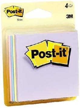 Amazon.com: Post-it Notes 2 7/8" x 2 7/8" Pastel 4 Pads 4 pk (Pack of 6 ...