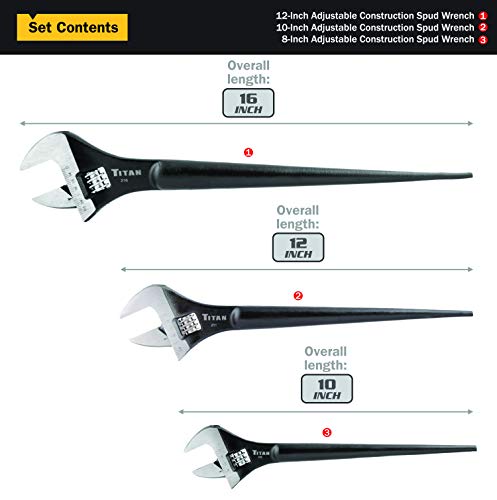 Titan 223 3-Piece Adjustable Construction Spud Wrench Set – BigaMart