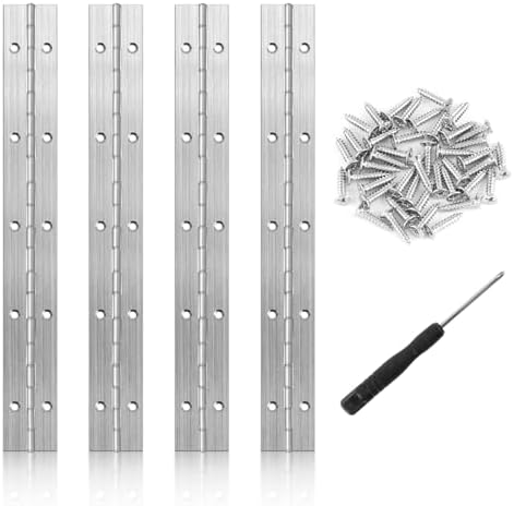 2 PCS Piano Hinge, Piano Hinges 300mm Long Stainless Steel Continuous ...