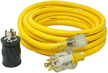 Amazon.com: Yellow Jacket 25 Ft. 10/3 15A Generator Cord with Bonus ...