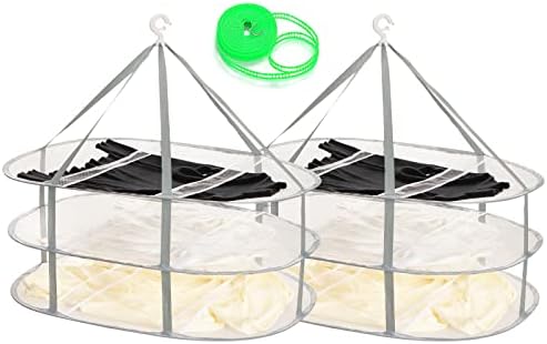 Amazon.com: Looca 3-Tier Folded Mesh Clothes Hanging Dryer Sweater ...