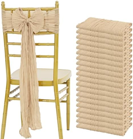Amazon.com: Showgeous 20 PCS Burgundy Cheesecloth Chair Sashes Rustic ...