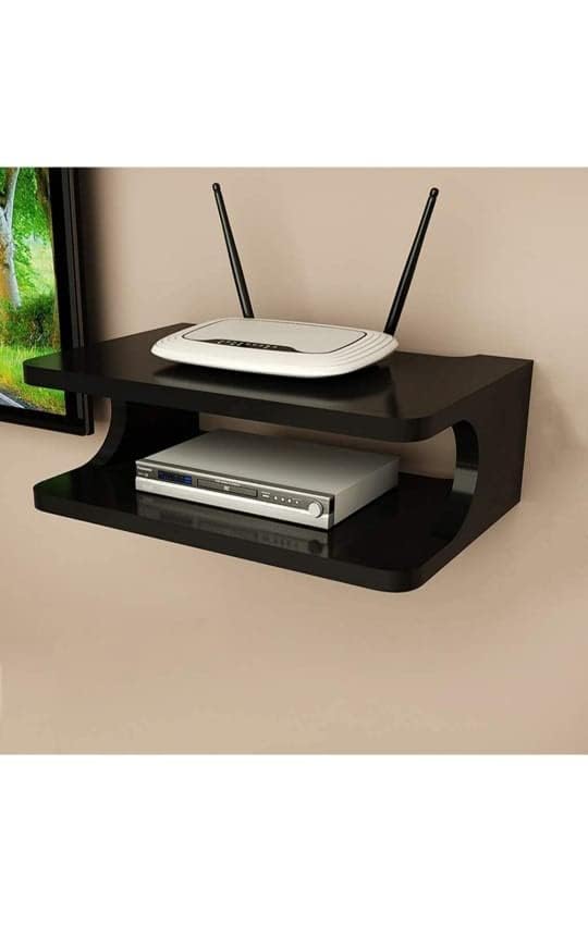 K N Handicraft Engineered Wood Set Top Box Wall Shelf Glossy Finish ...