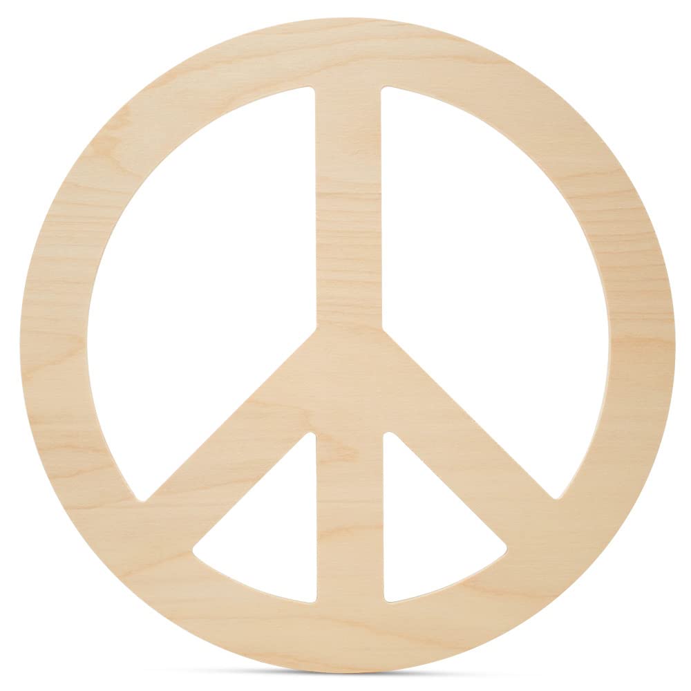 Amazon.com: Peace Wood Cutouts 12 x 12-inch, Pack of 1 Unfinished Wood ...