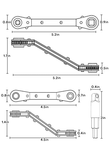 Snapklik.com : HVAC Service Wrench, Refrigeration Wrench Set 3/8 5/16 3 ...