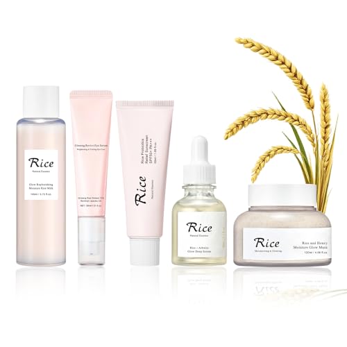 Rice Skincare Set, Rice Korean Skin Care Sets for Glass Skin, Pure Rice ...