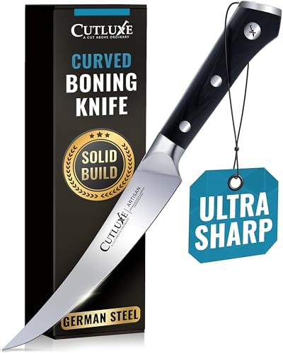 Amazon.com: Cutluxe Curved Boning Knife – 6" Boning Knife for Meat ...
