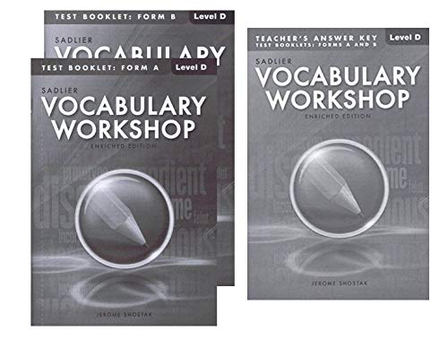 Vocabulary Workshop Test Booklet Form A,B Enriched Edition with Teacher ...