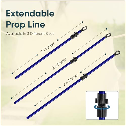 FlickBuyz Washing Line Prop - Heavy Duty Telescopic Clothes Poles for ...