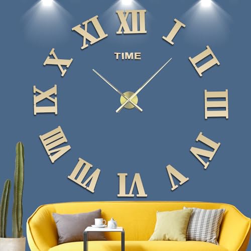 Snapklik.com : LIDNADY DIY Wall Clock,3D Frameless Wall Clock,Large ...