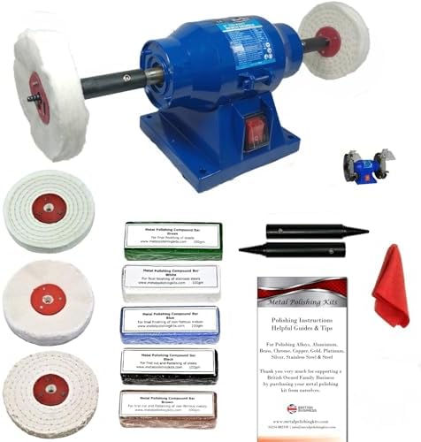 150W Bench Grinder Metal Polisher Polishing 6" Machine with Add-On 4 ...