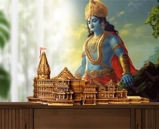 Buy RURU Ayodhya Ram Mandir Model Resin for Home Temple Home Decor ...