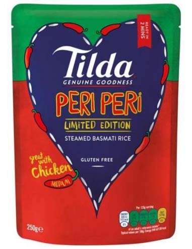 Amazon.com : Tilda Peri Peri Steamed Rice 250g x 6 : Grocery & Gourmet Food