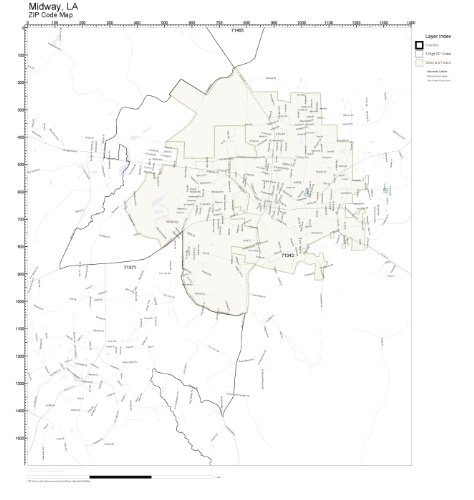 ZIP Code Wall Map of Midway, LA ZIP Code Map Not Laminated: Amazon.com ...